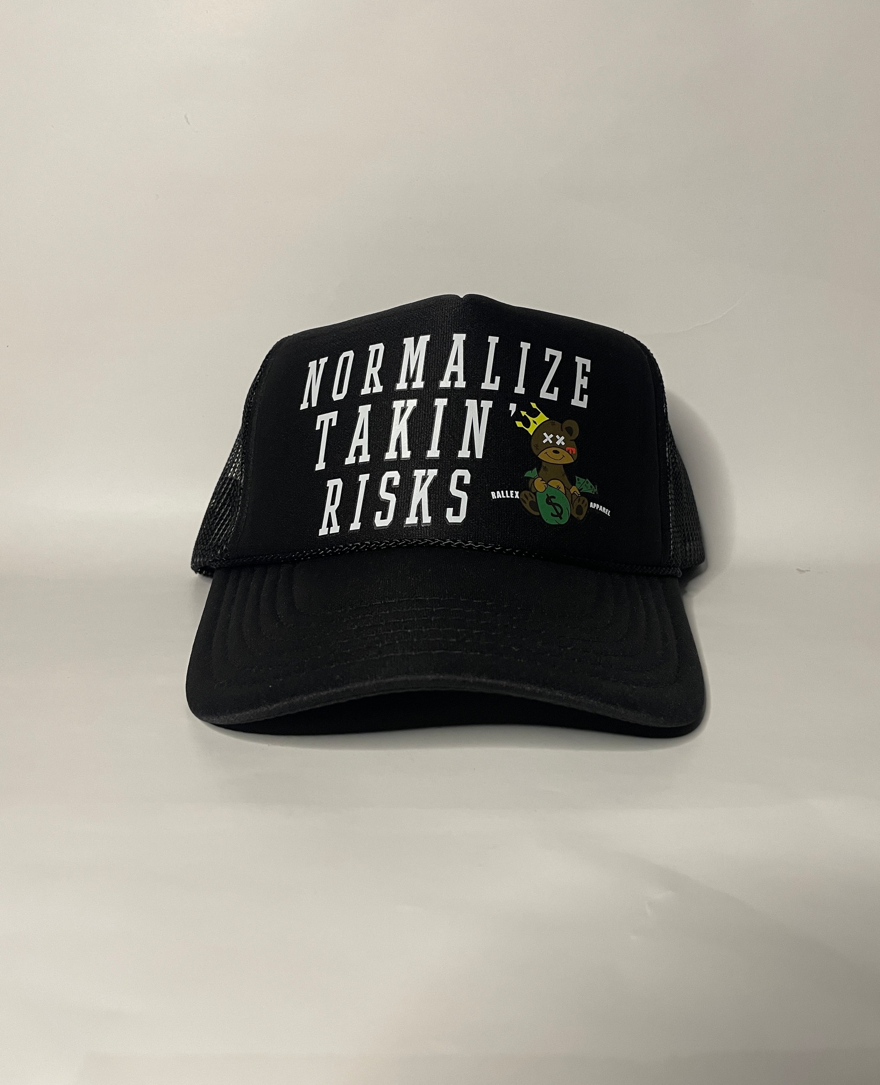 " Normalize Takin' Risks " BLACK Mesh Cap ( On Hand ) – Rallex
